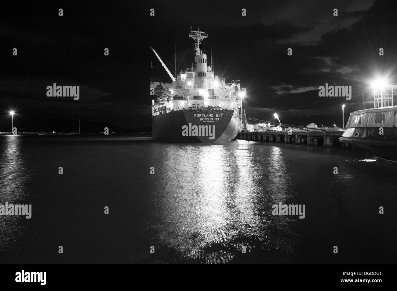 Ship port night Black and White Stock Photos & Images - Alamy