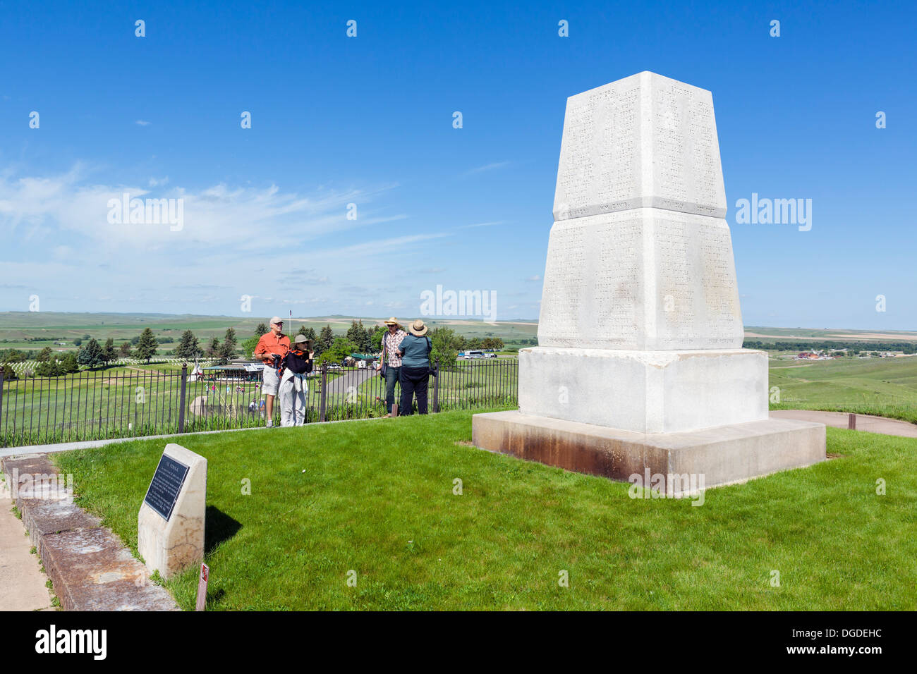 Tourists at the US Army 7th Cavalry Memorial on Last Stand Hill, Little ...