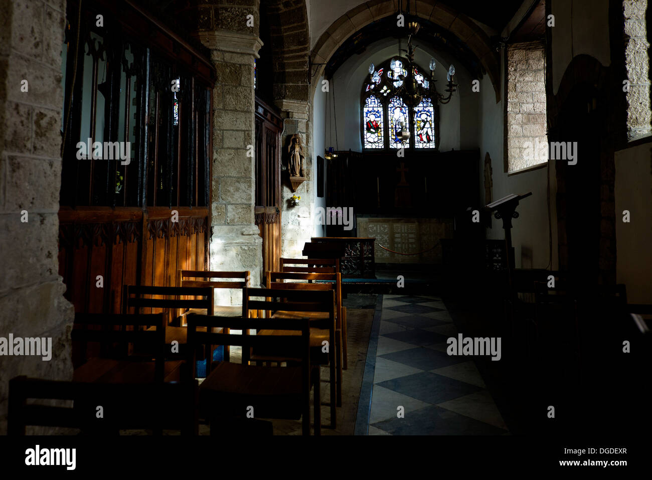 The South Aisle of St Carantoc's Church in Crantock in Newquay in the ...