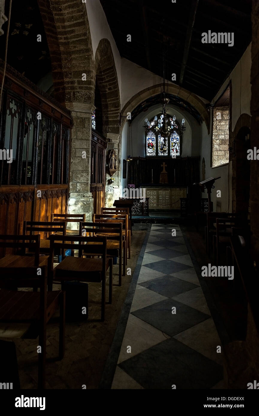 The South aisle of St Carantoc's Church Stock Photo - Alamy