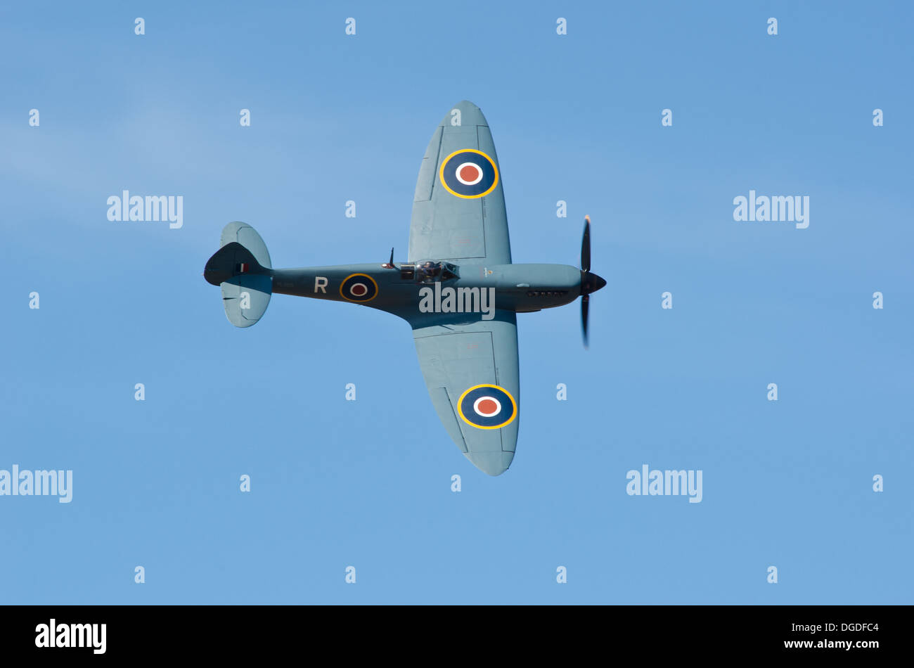 Supermarine Spitfire PR Mk XI flying at Southport Airshow Stock Photo ...