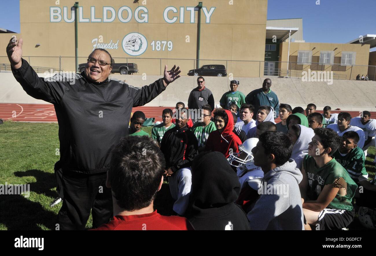 Oct. 18, 2013 - U.S. - SPORTS-- New Mexico Stars football coach Dominic ...