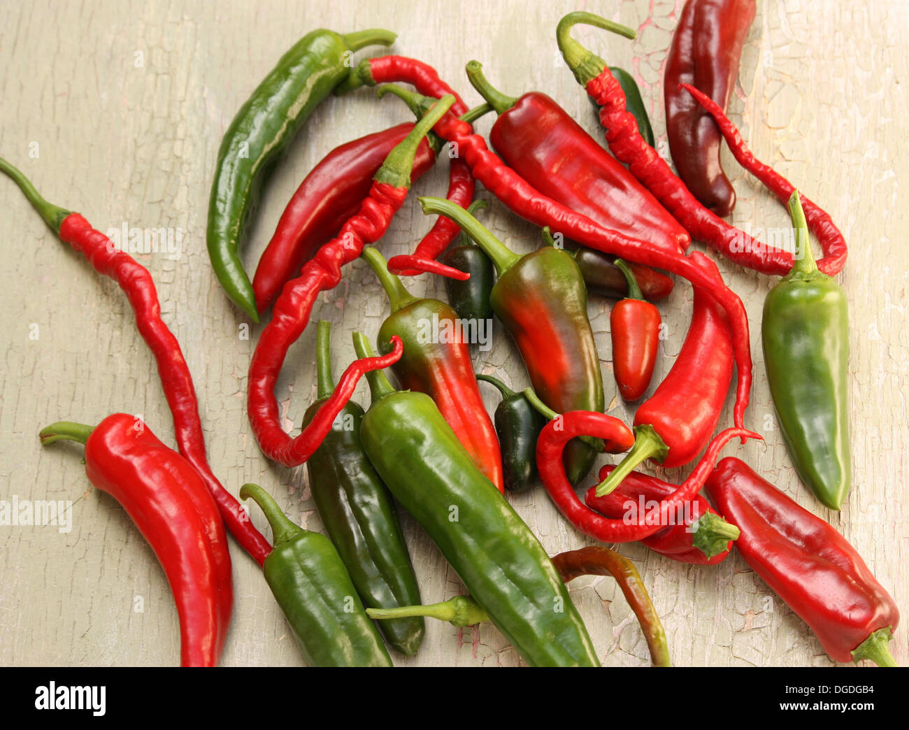 Red & Green Hot Chili Pepper Varieties Stock Photo - Alamy