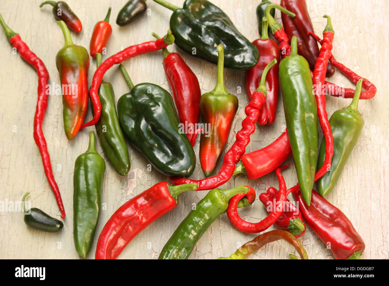 Red & Green Hot Chili Pepper Varieties Stock Photo - Alamy