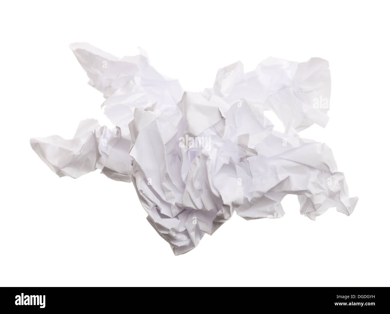 Crumpled paper isolated on white background Stock Photo - Alamy