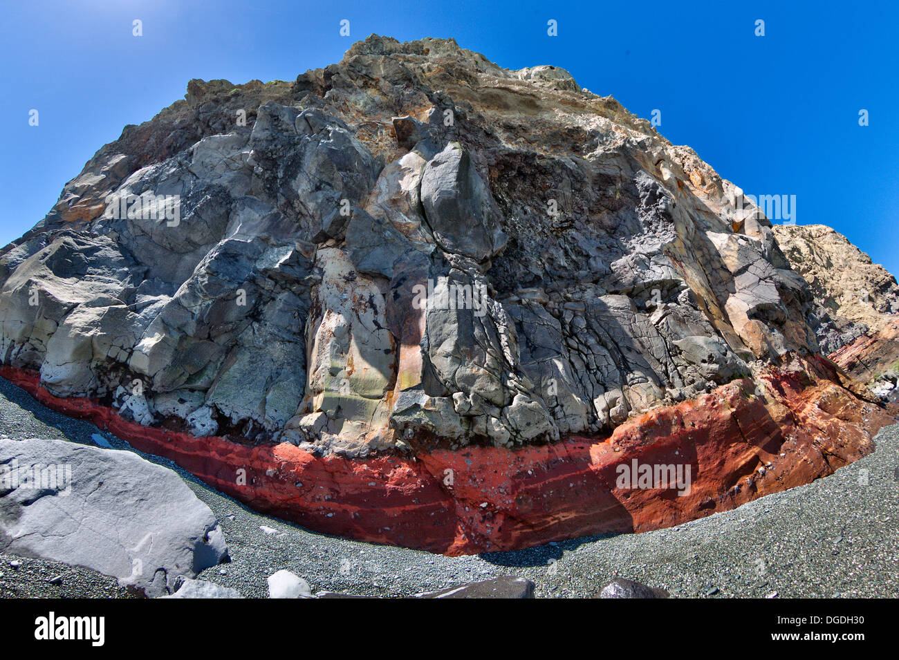 Red rock, Birdlings Flat, New Zealand Stock Photo - Alamy