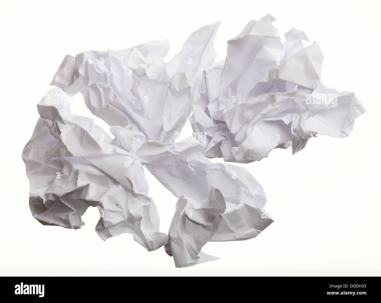 Crumpled paper isolated on white background Stock Photo - Alamy