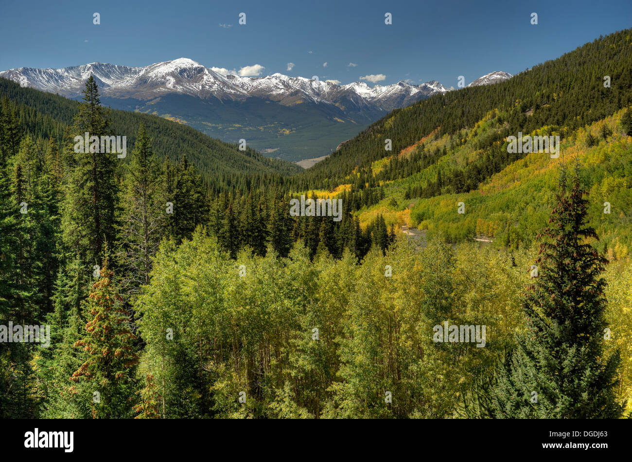 Mount Elbert (center left), the highest point in Colorado, and the ...