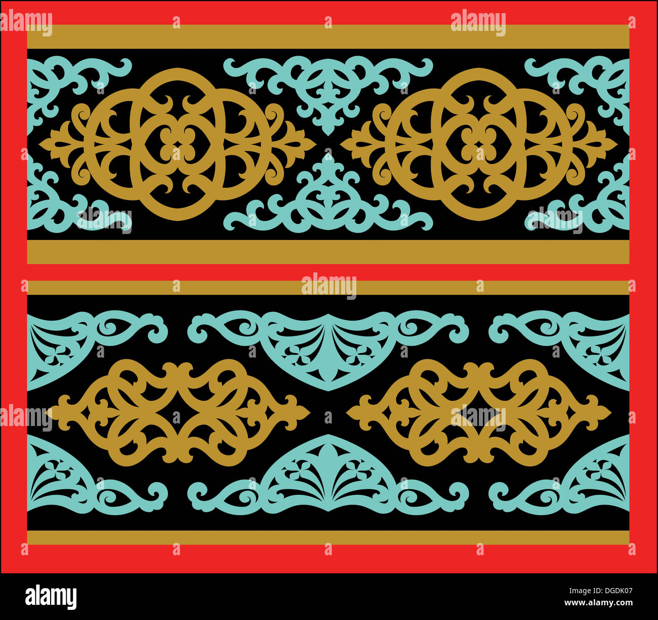 Set of Arabic Seamless Borders Stock Photo - Alamy