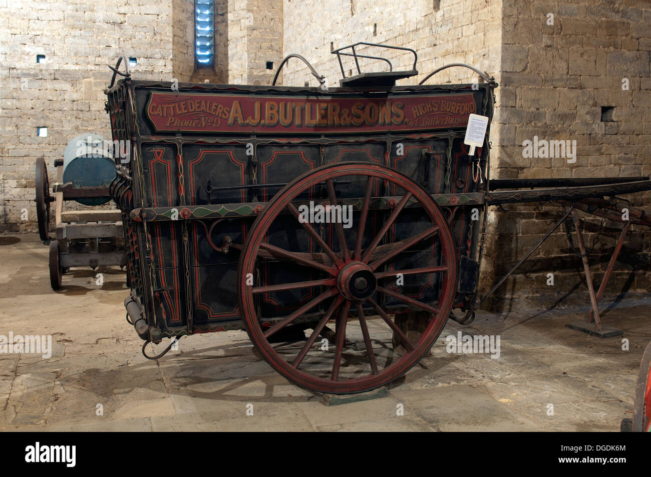 Old ox cart in Swalcliffe Barn, Oxfordshire, England, UK Stock Photo ...
