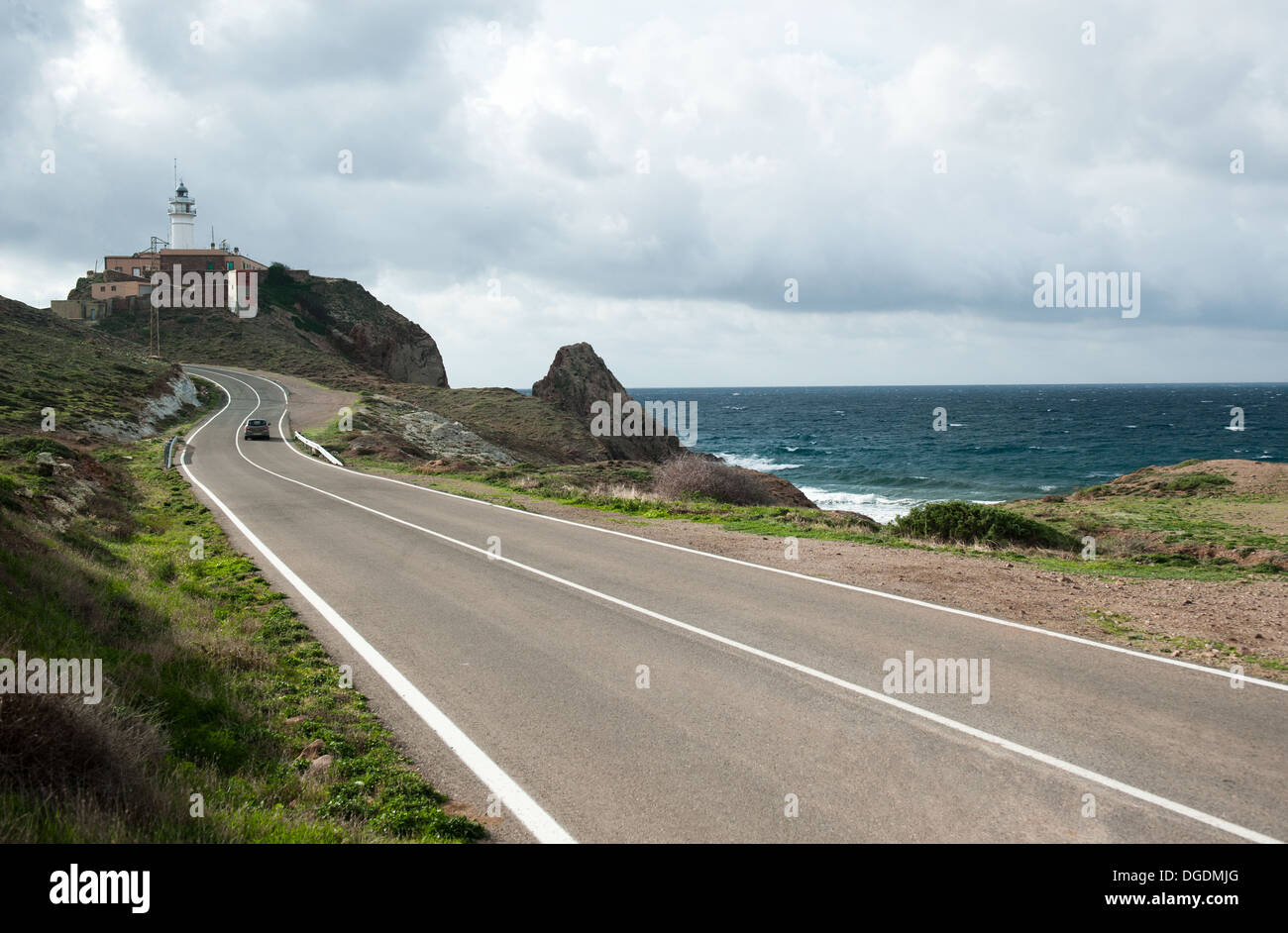 Seascape with lighthouse Stock Photo - Alamy
