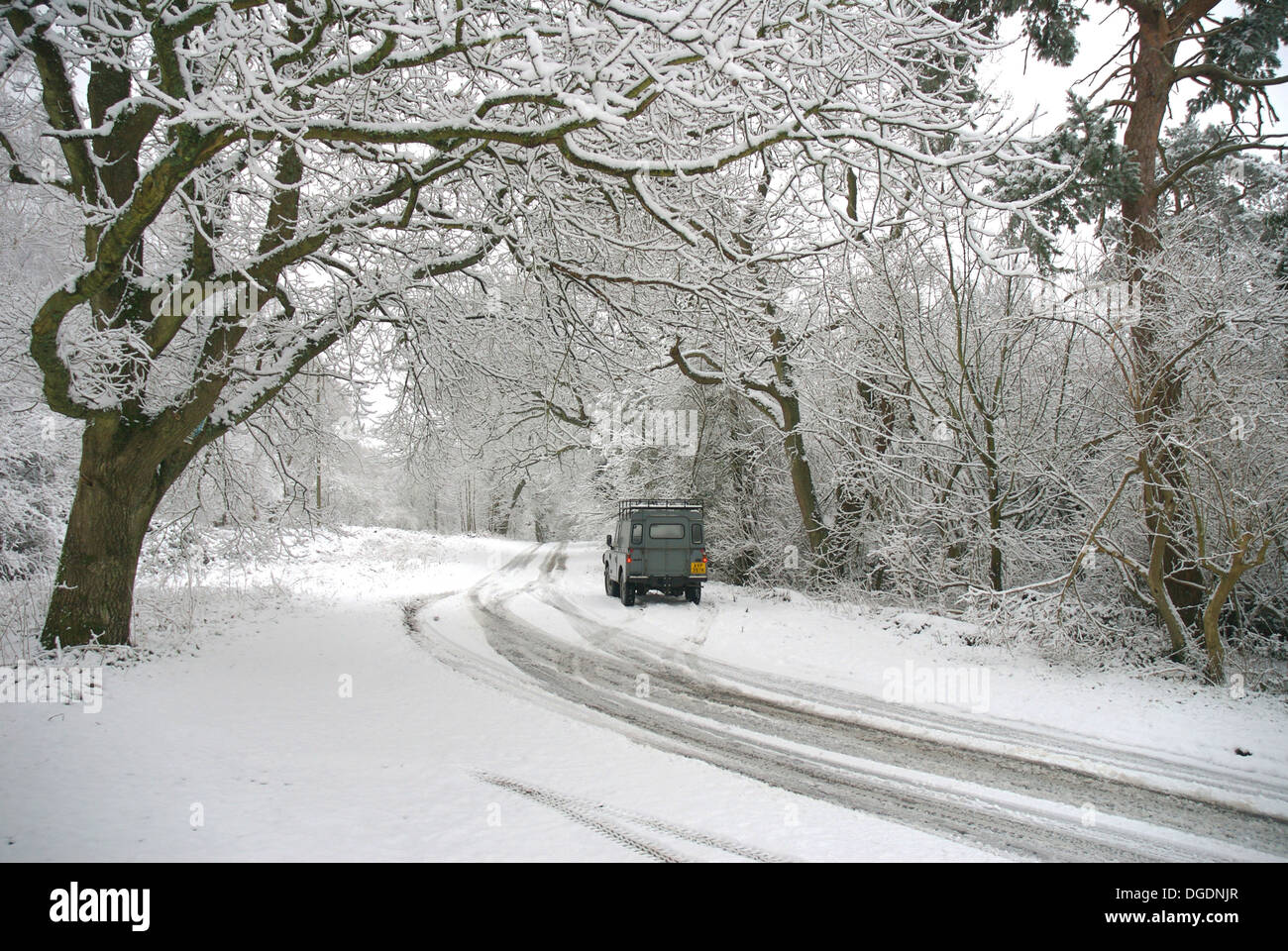 A snowy country scene in the UK Stock Photo - Alamy