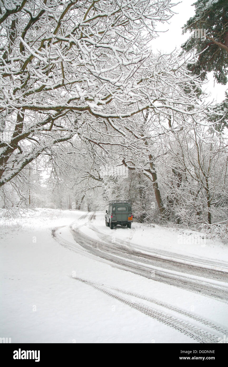 A snowy country scene in the UK Stock Photo - Alamy