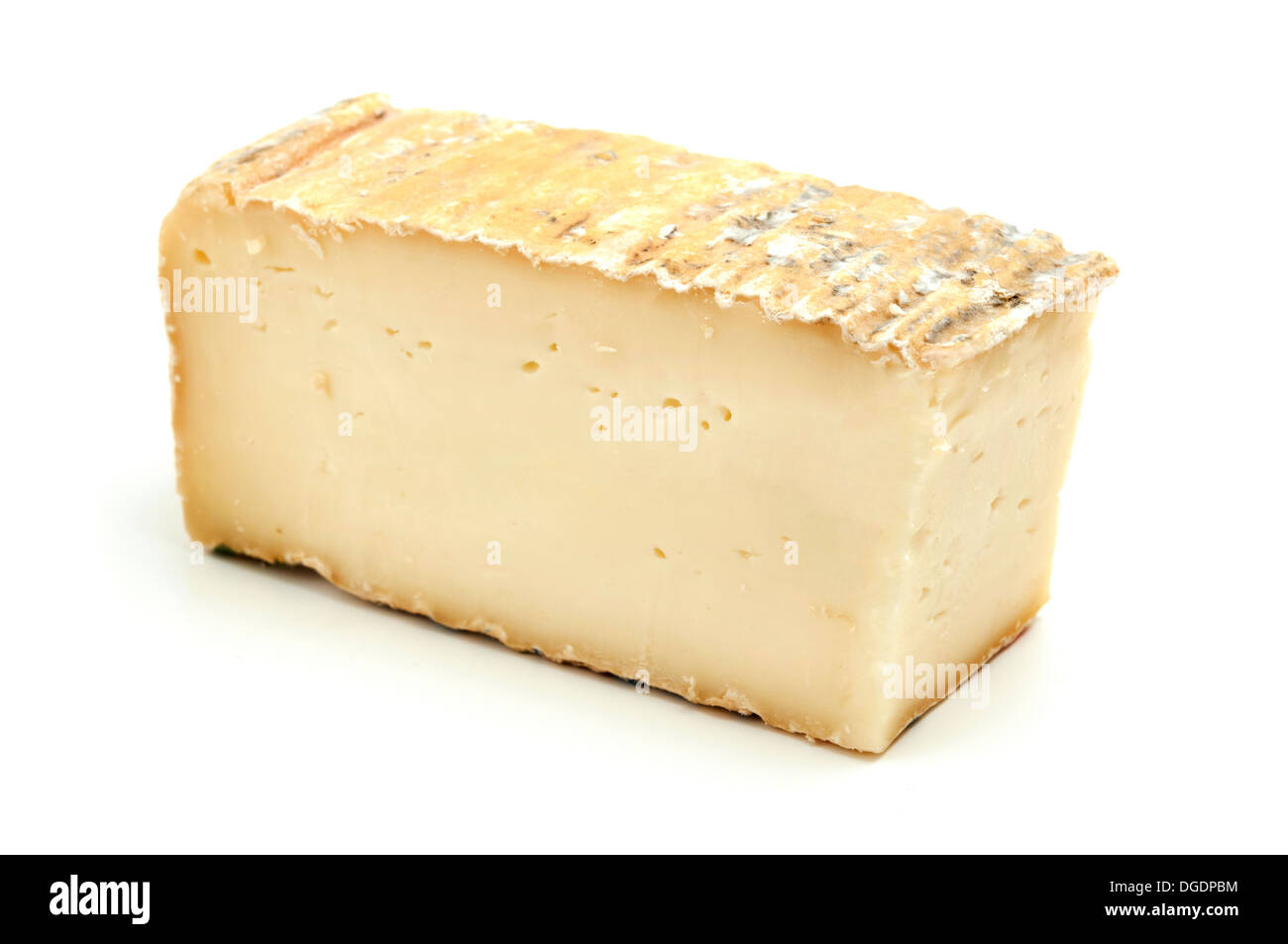 Taleggio cheese on a white background Stock Photo - Alamy