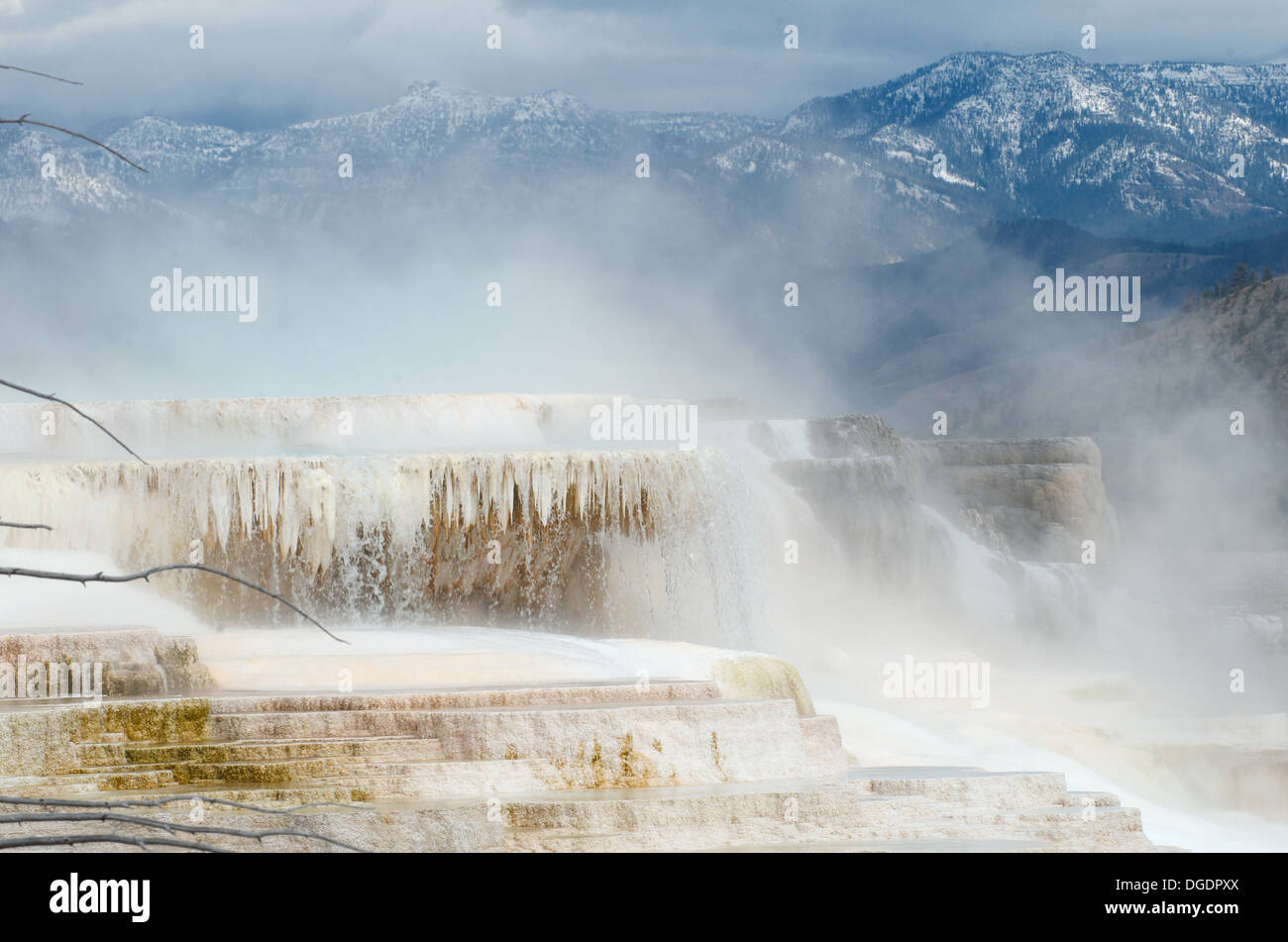 Jupiter Terrace, a sodium carbonate terrace built by geothermal water ...