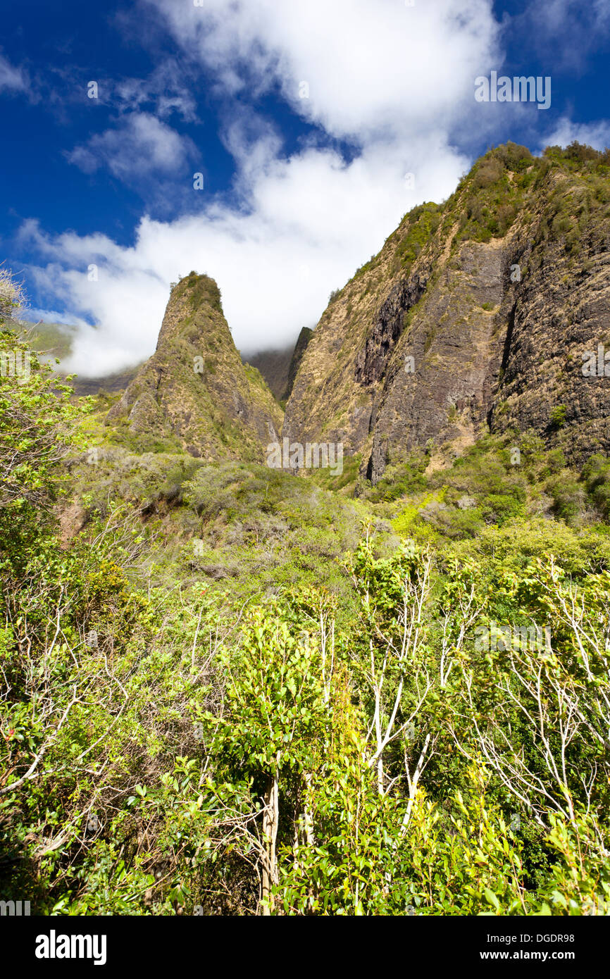 The famous Iao Needle in the Iao Valley State Park in Maui, Hawaii ...