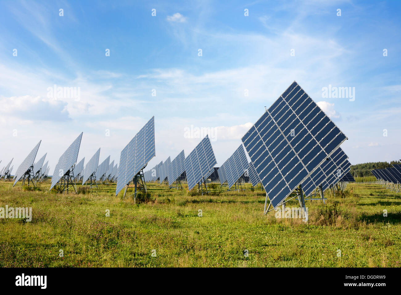 Solar park with huge solar panels Stock Photo - Alamy