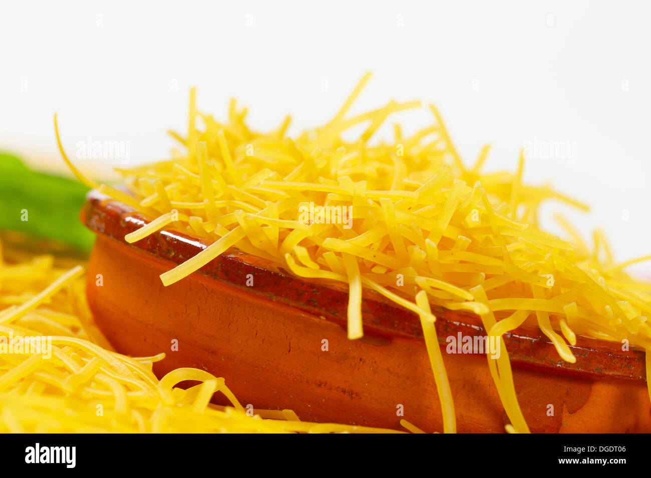 Short egg noodles - to be served in soups Stock Photo - Alamy