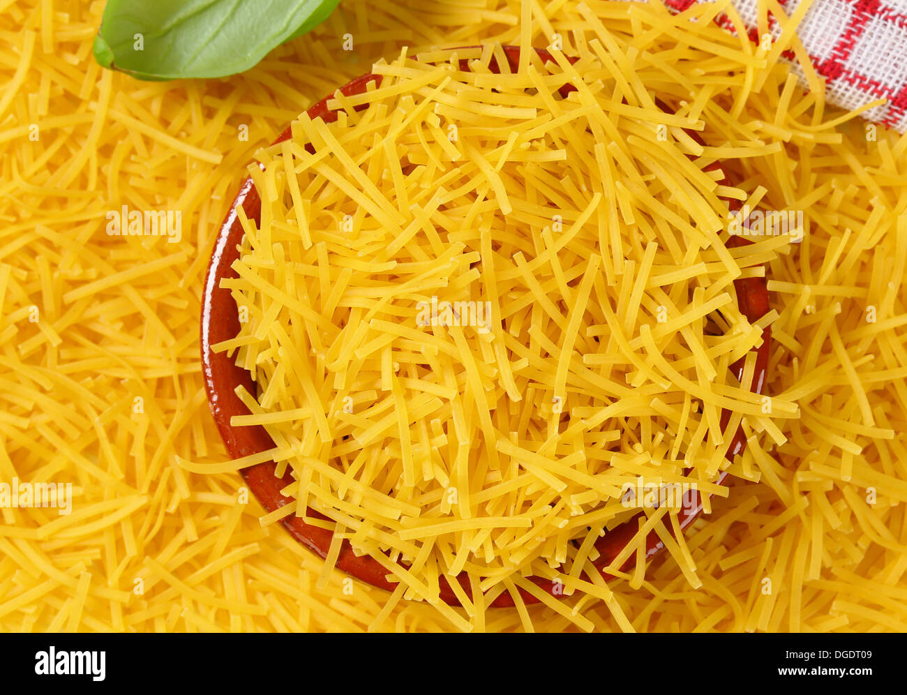 Short egg noodles - to be served in soups Stock Photo - Alamy