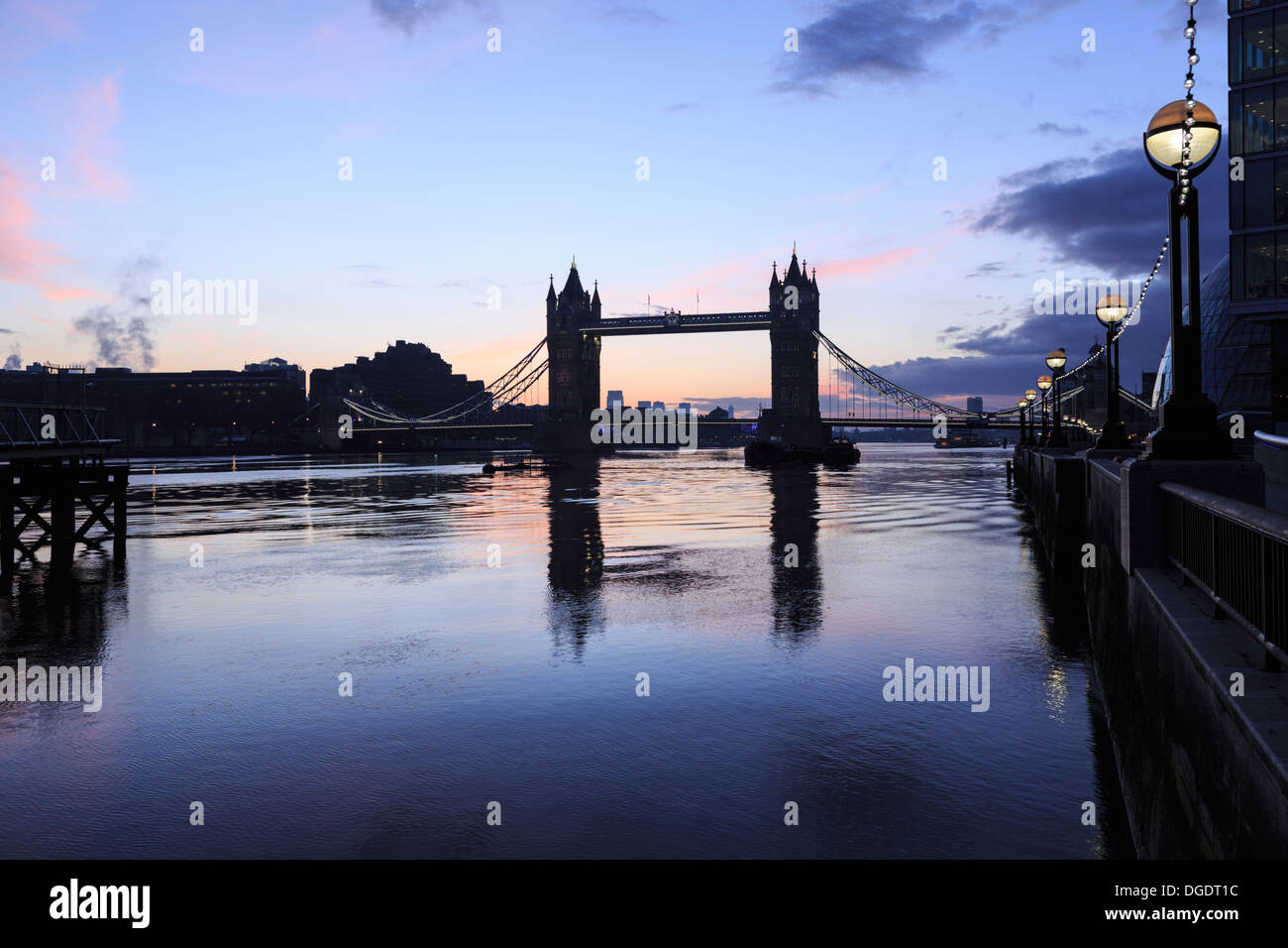 London Tower Bridge at sunrise England Stock Photo - Alamy