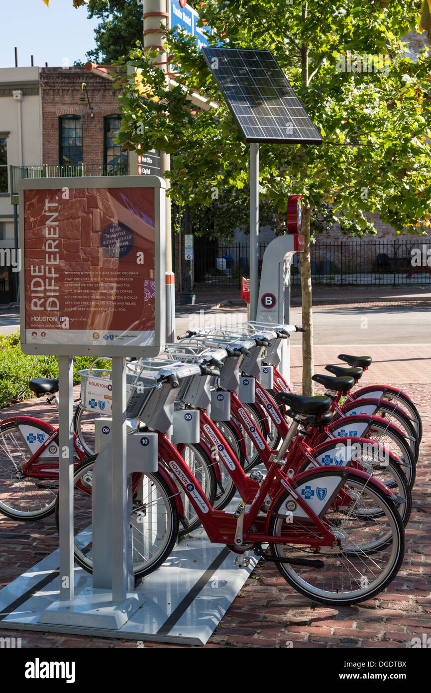 B cycles at Market Square B station Houston Texas Stock Photo - Alamy