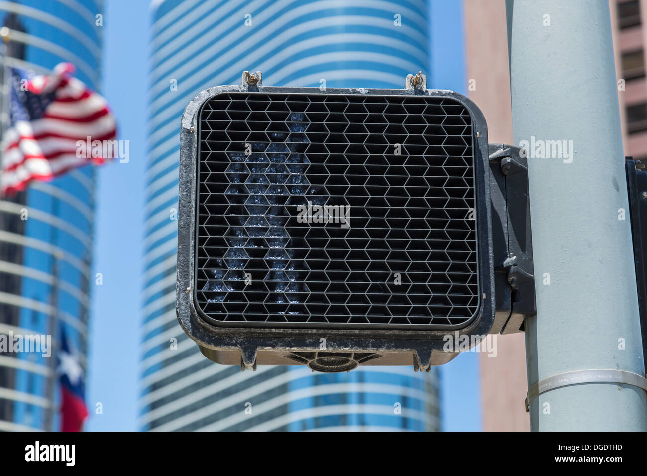 Pedestrian walk traffic light Houston USA Stock Photo - Alamy