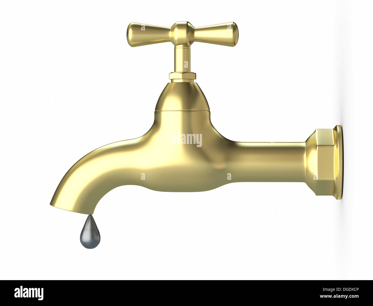 Tap and drop on white isolated background. 3d Stock Photo - Alamy