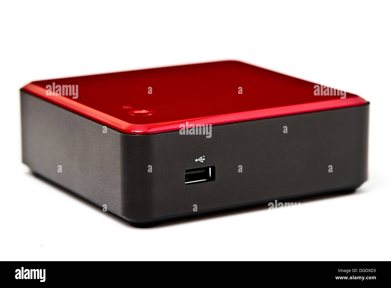 Cut-out image showing the front USB connection on a modern mini desktop ...