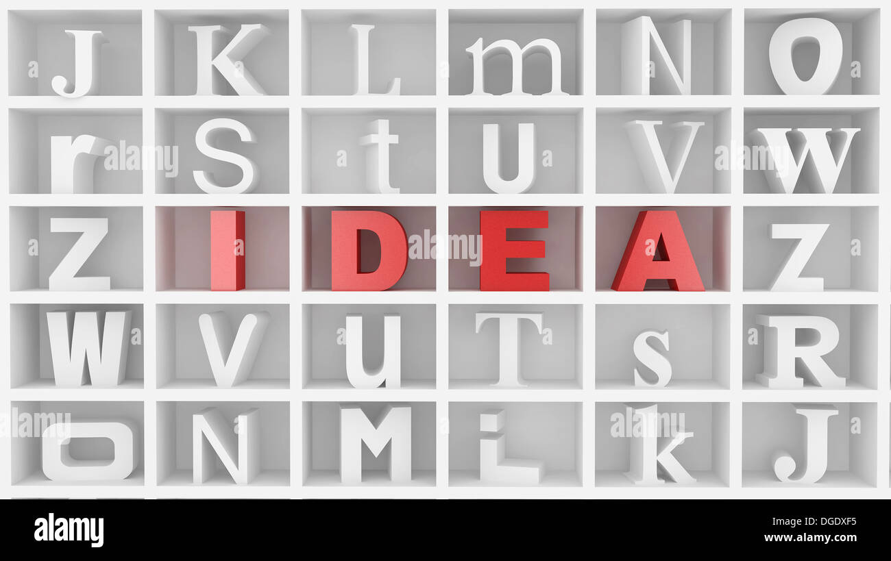Word idea and letters on white isolated background. 3d Stock Photo - Alamy