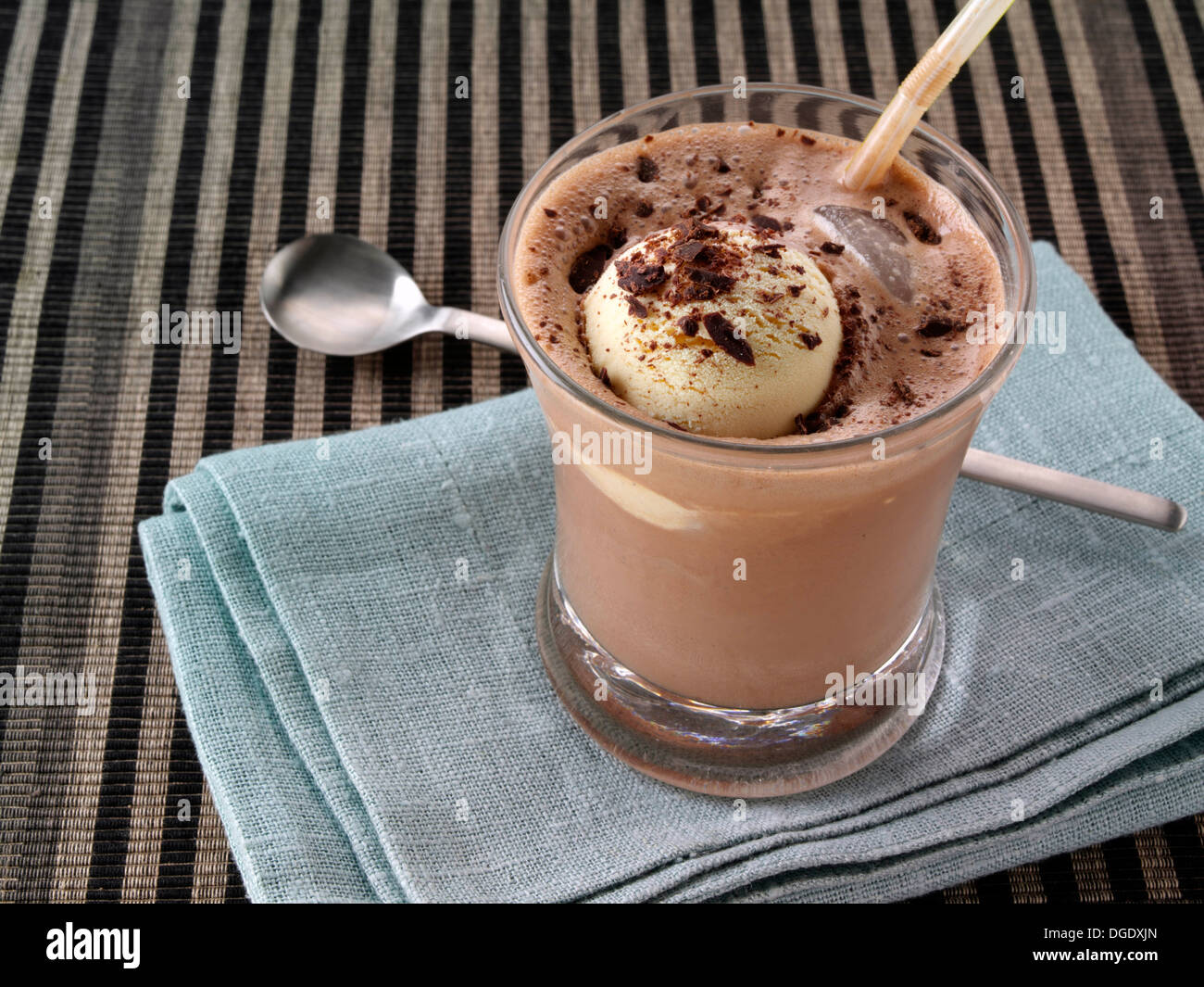 Chocolate smoothie chug a lug Stock Photo - Alamy