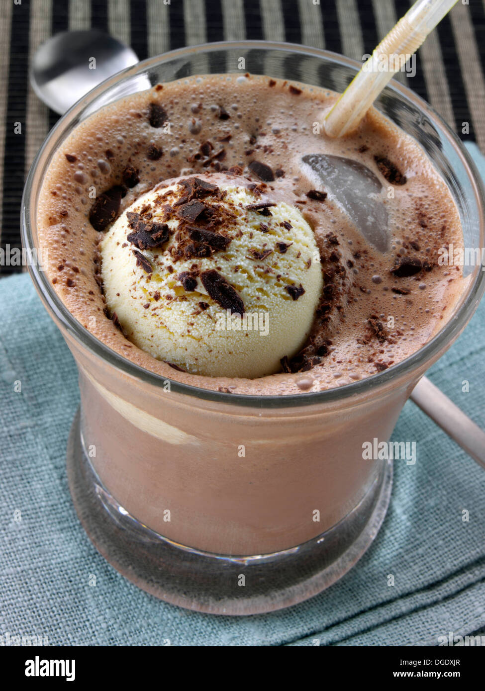 Chocolate smoothie chug a lug Stock Photo - Alamy