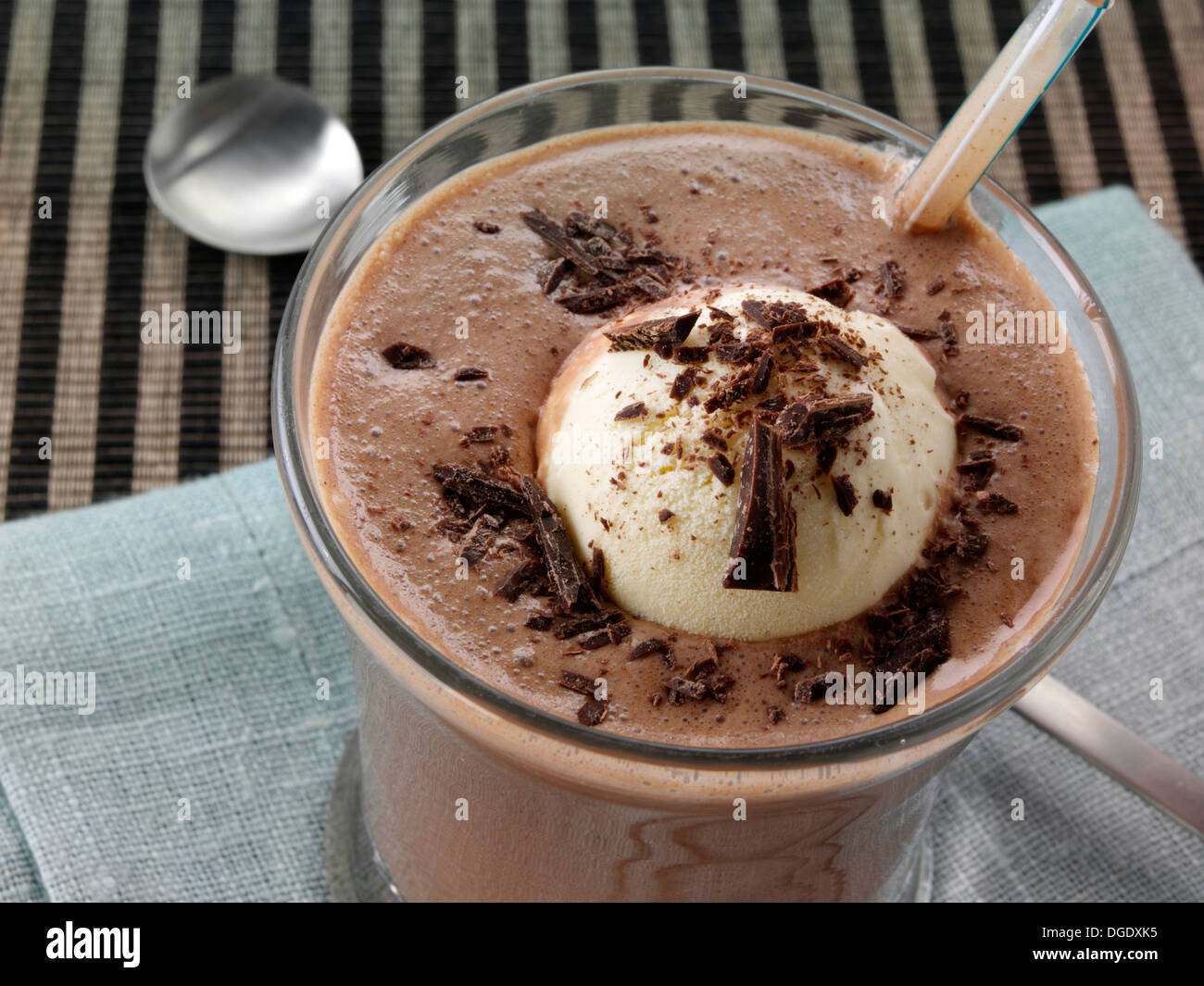 Chocolate smoothie chug a lug Stock Photo - Alamy