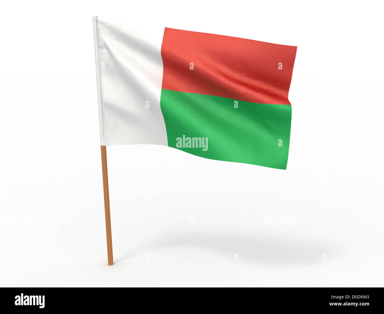 Madagascar flag on pole Cut Out Stock Images & Pictures - Alamy