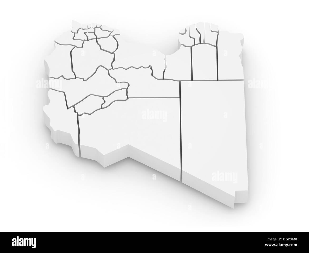 Three-dimensional map of Australia on white isolated background. 3d ...