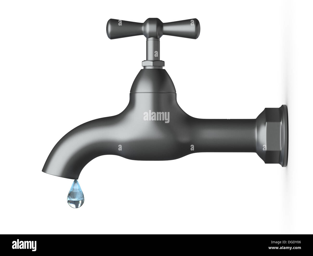 Tap and drop on white isolated background. 3d Stock Photo - Alamy