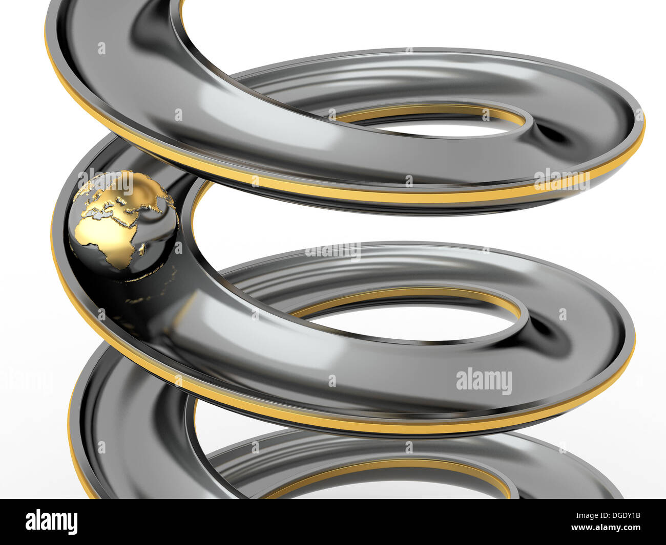 Earth rolling in a spiral on white isolated background. 3d Stock Photo ...