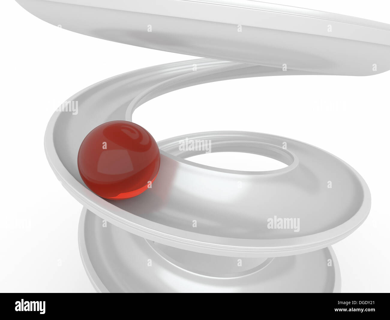 ball rolling in a spiral on white isolated background. 3d Stock Photo ...