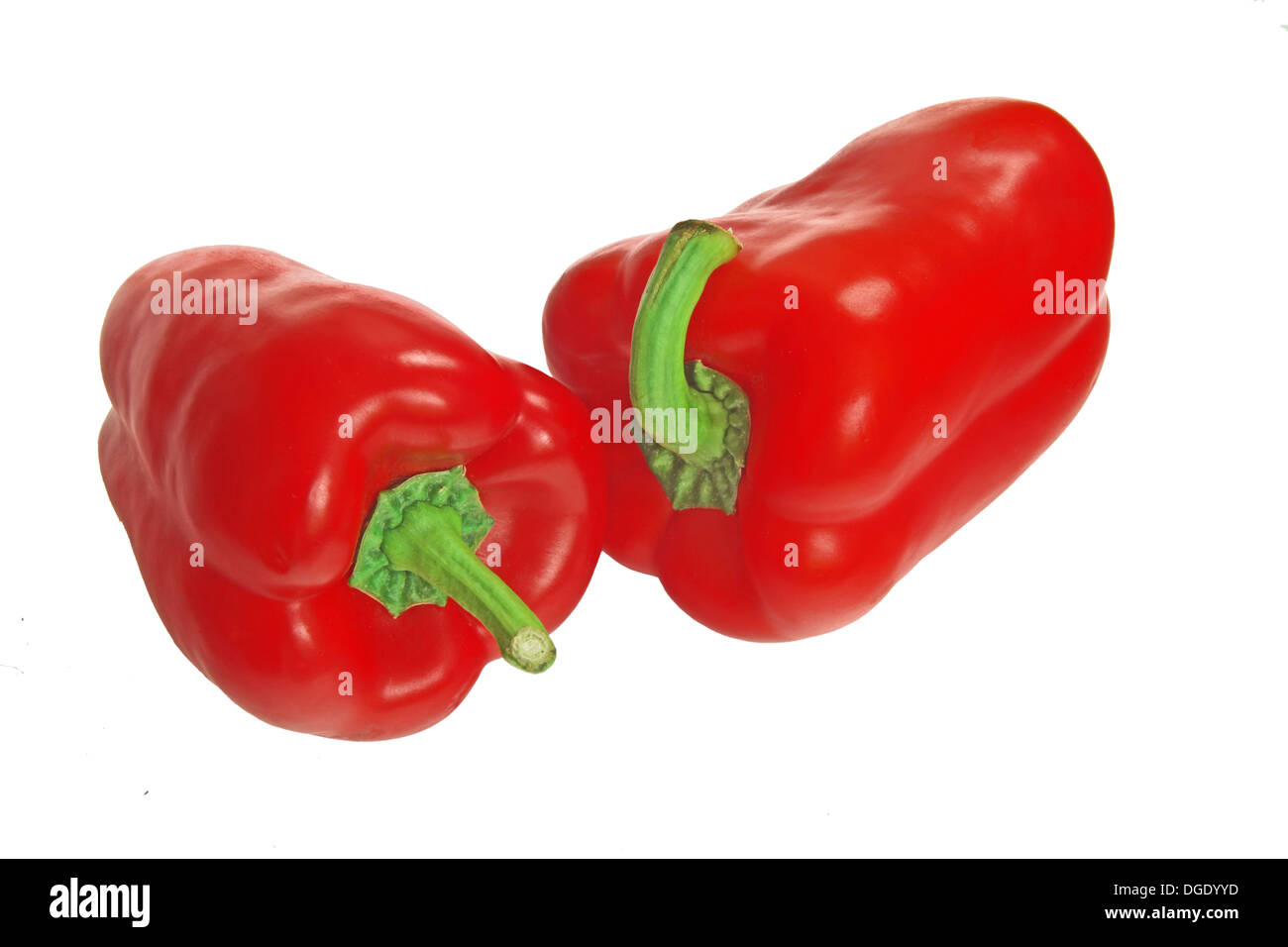 two red bell pepper isolated in white Stock Photo - Alamy