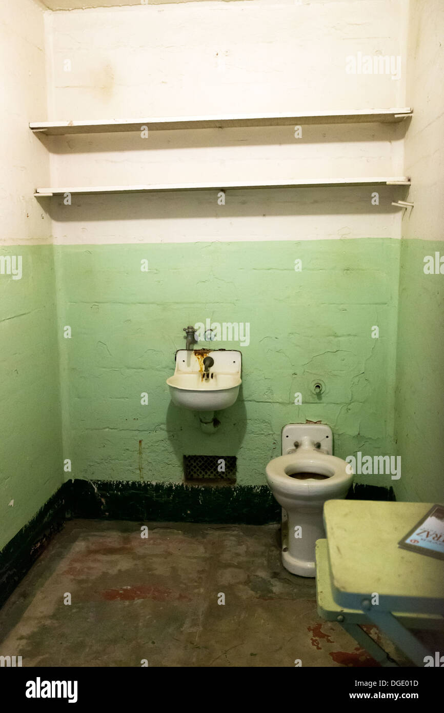 Prison cell on Alcatraz, San Francisco Bay, California, USA Stock Photo ...