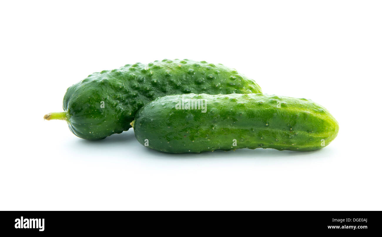 fresh green cucumbers isolated on white background Stock Photo - Alamy