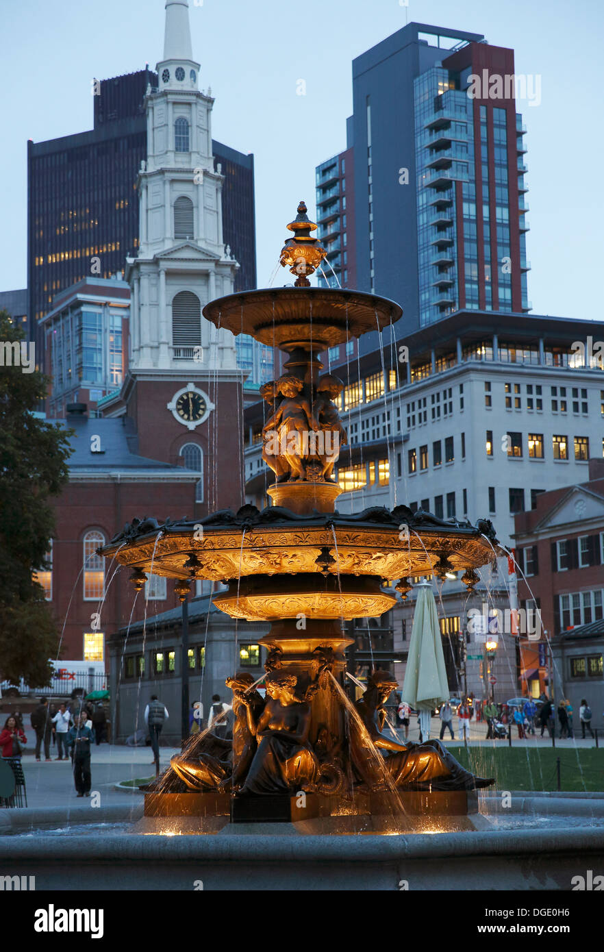 Brewer Fountain, Boston Common, Boston, Massachusetts, USA Stock Photo ...