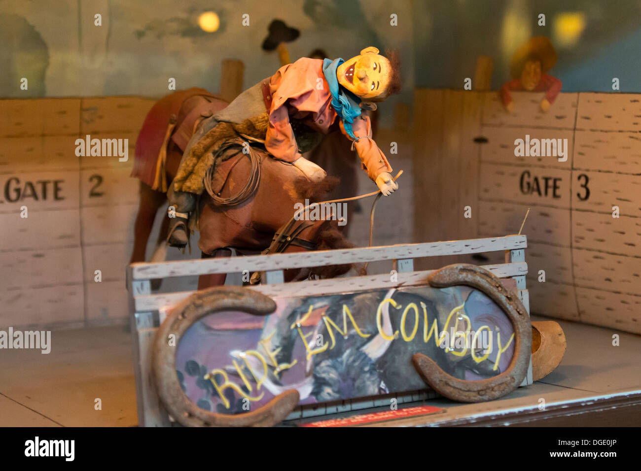 Ride Em Cowboy automaton, Musée Mécanique a museum consisting of 20th ...