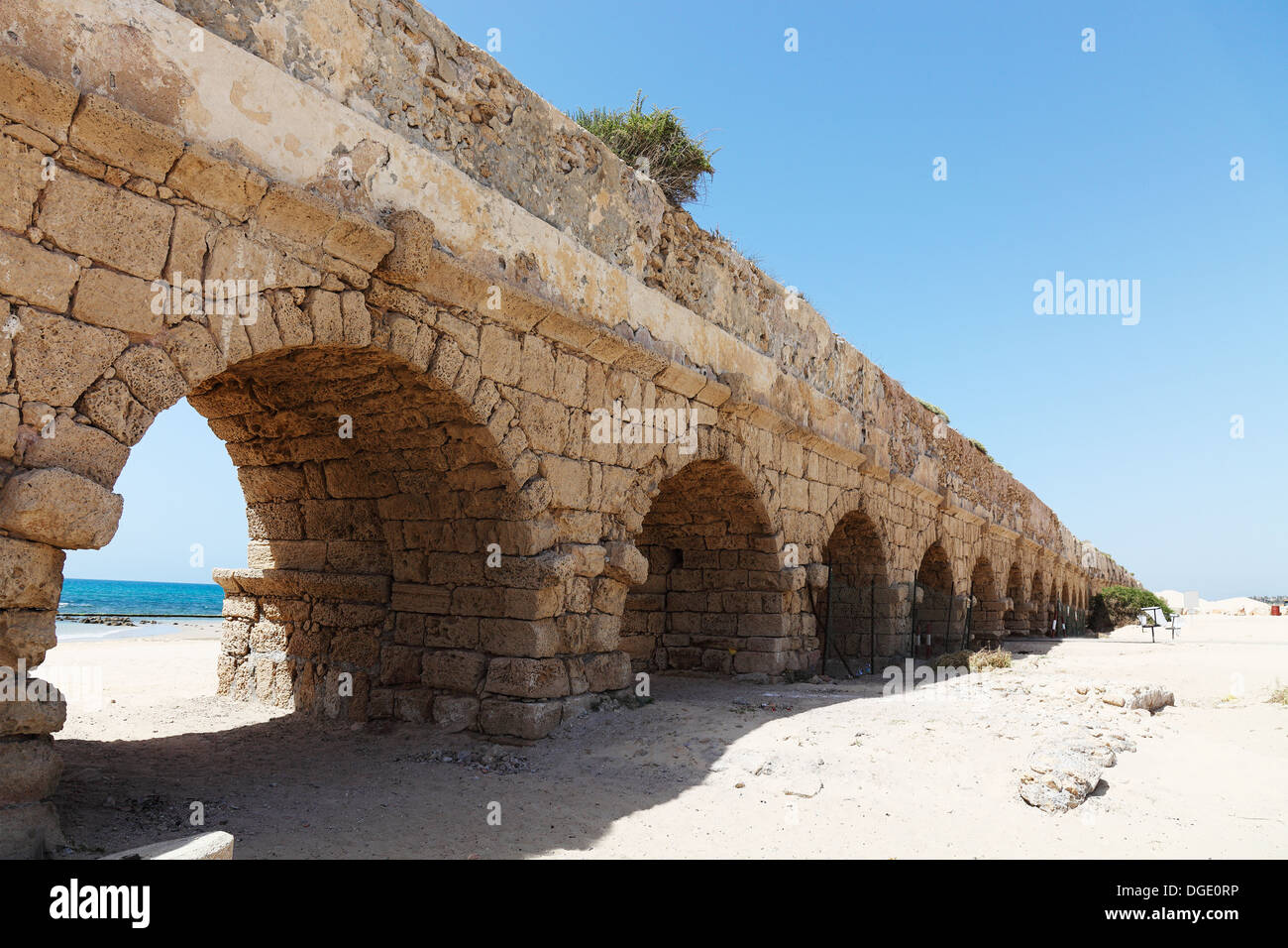 Ancient aqueduct at Caesarea. Israel Stock Photo - Alamy