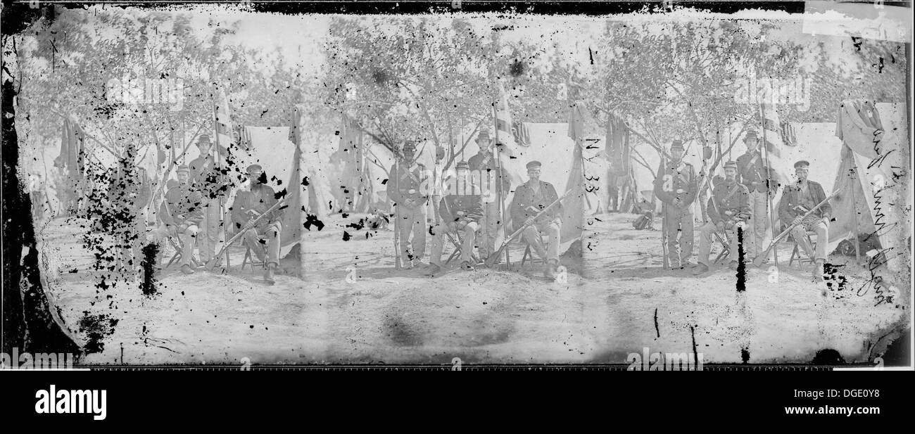 A photograph of a group of soldiers from the 33rd Infantry of New York ...