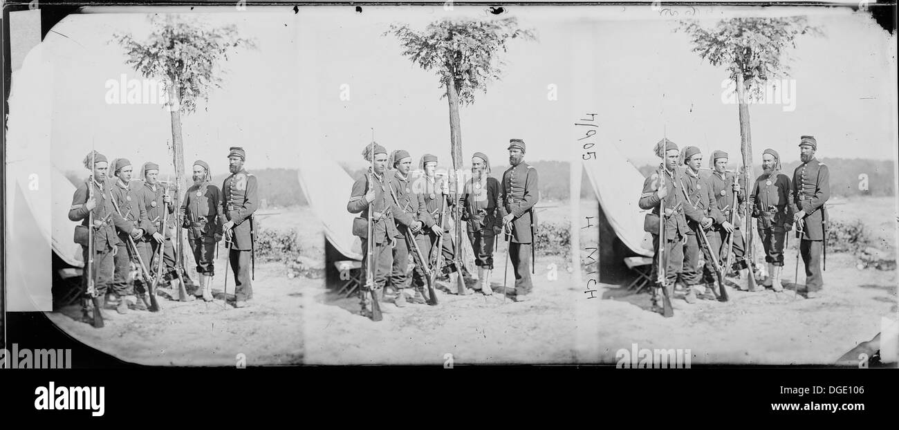 This photograph captures a group of soldiers from the 4th Michigan ...