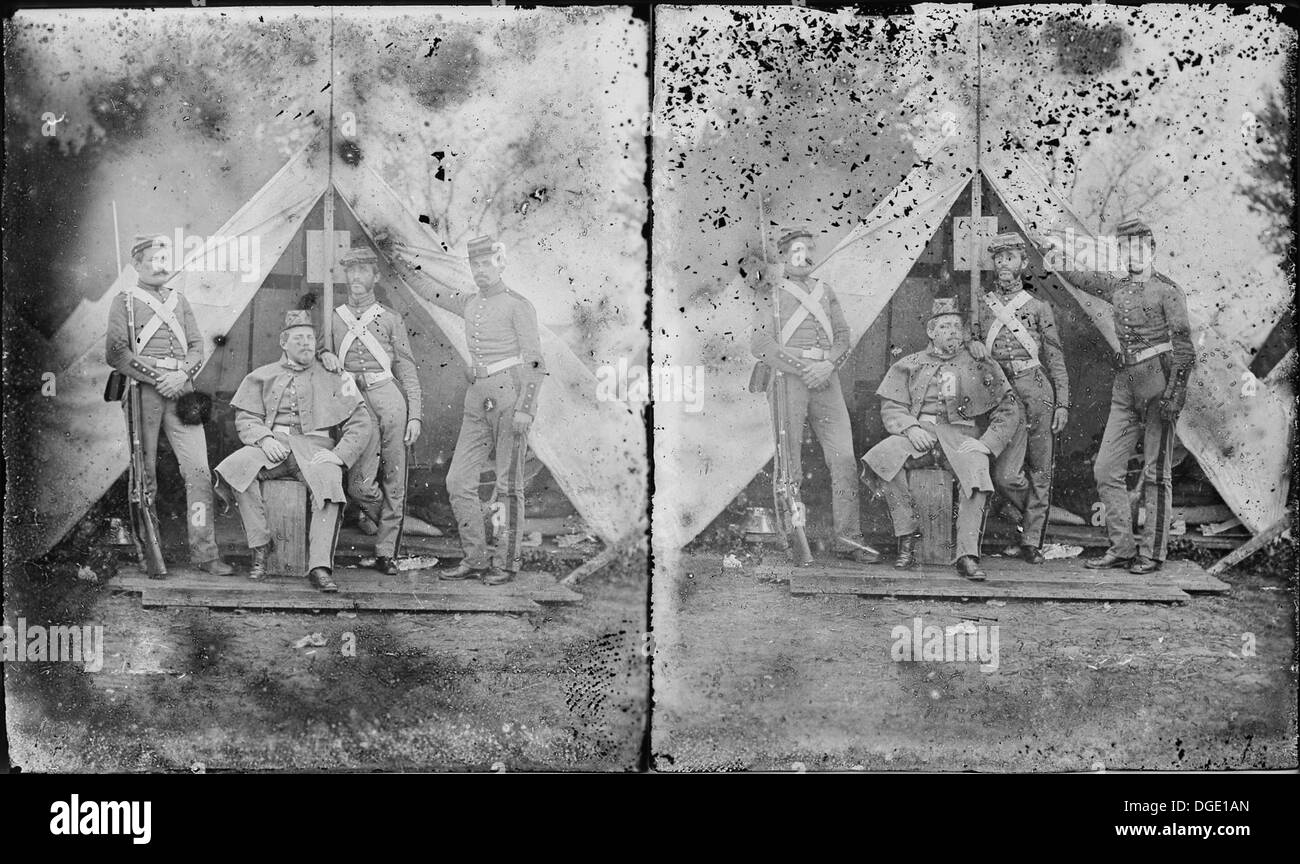This photograph depicts a group of soldiers from the 7th Infantry, a ...