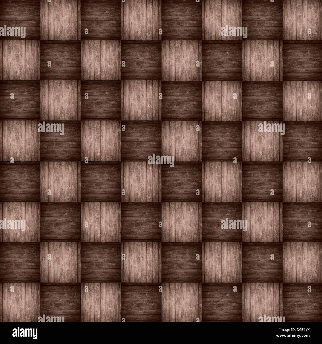 wooden brown chessboard or check pattern texture, wood grain planks ...