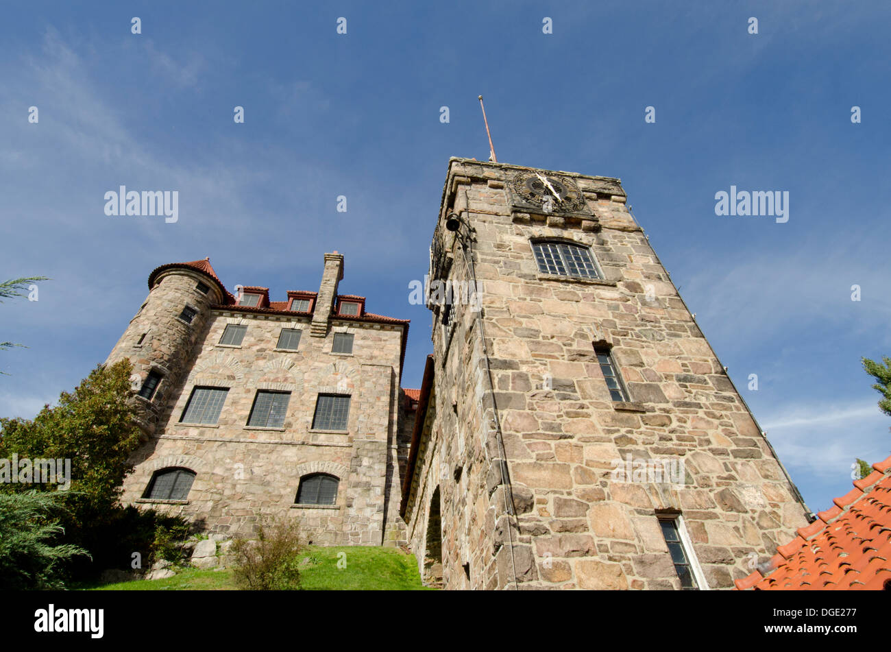 New York, St. Lawrence Seaway, Thousand Islands. Singer Castle on Dark ...
