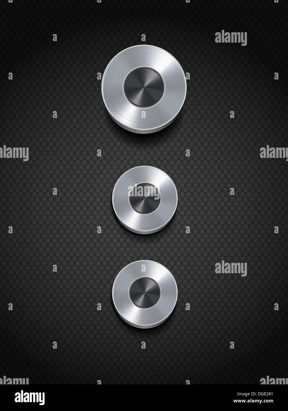 Chrome Dials on a Black texture Background Stock Photo - Alamy