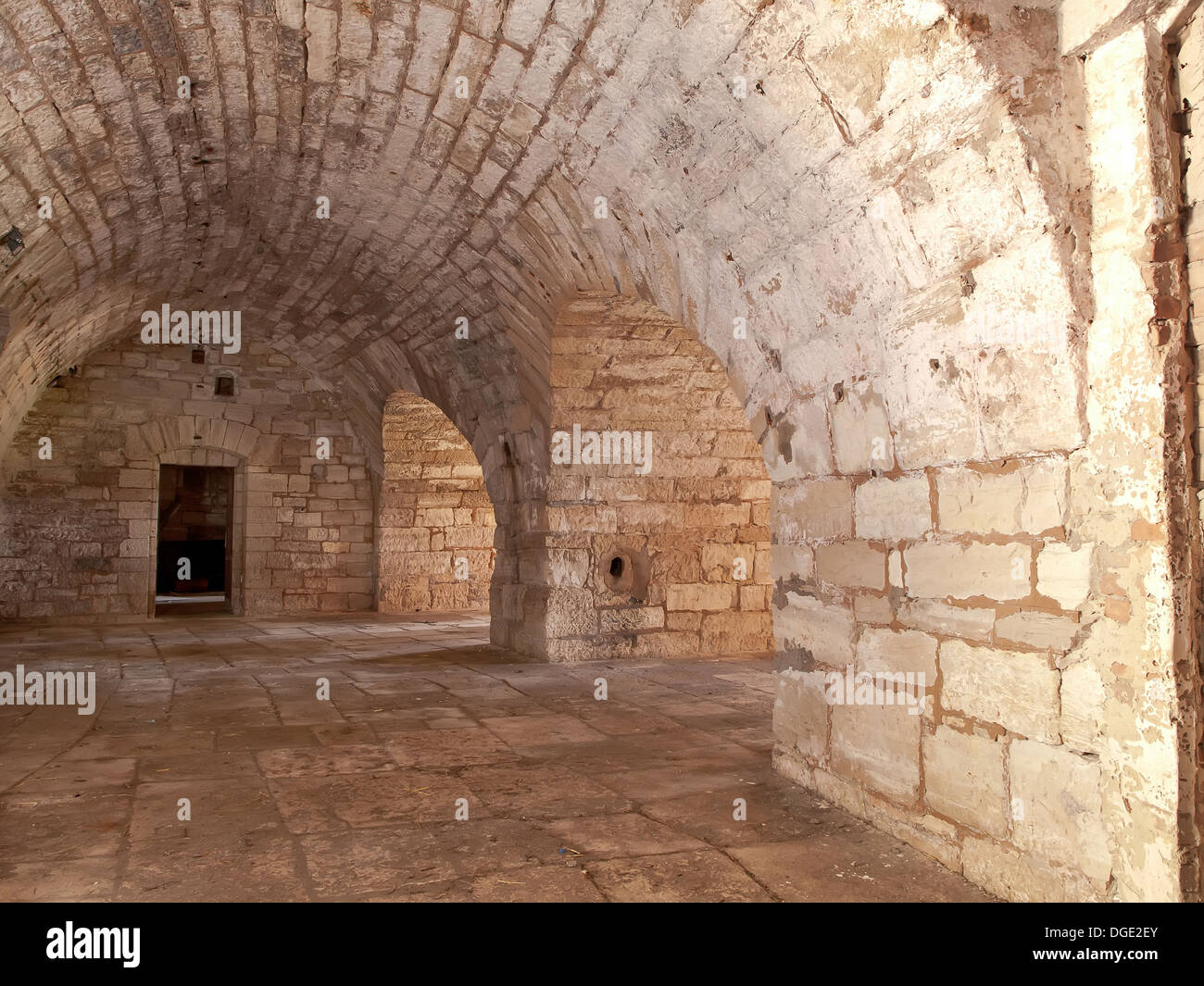 walls and passages of old stone fort Stock Photo - Alamy